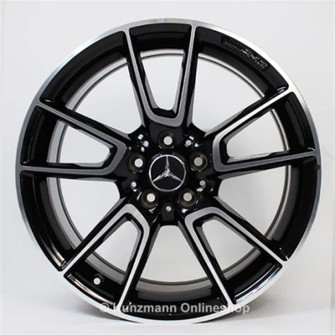 C 43 Amg 19 Inch Alloy Wheel Set 5 Twin Spoke Black C Class W205