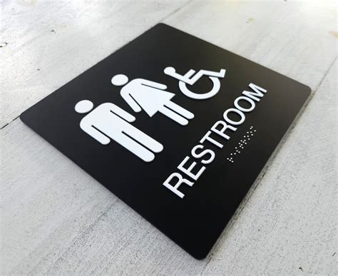 Ada Compliant All Gender Restroom Sign Handicap Accessible Unisex