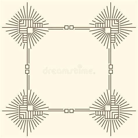 Line Geometric Frame Modern Decorative Linear Background Stock