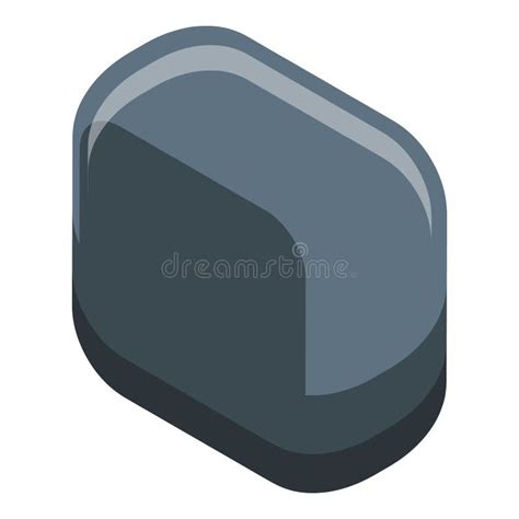 Blank Rounded Rectangular Button Isometric Icon Stock Illustration Illustration Of Element