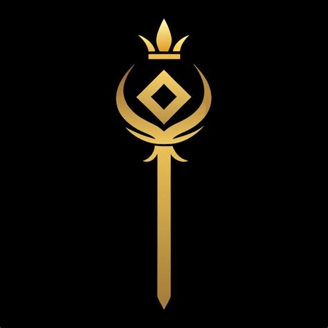 Gold Scepter Icon With Serif Font Luxury Brand Power Design Premium Ai Generated Vector