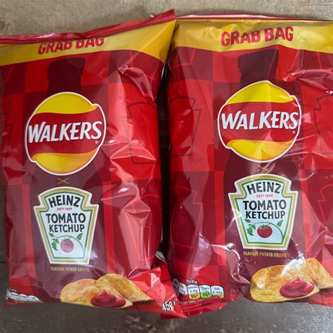 6x Walkers Heinz Tomato Ketchup Crisps Grab Bags 6x45g And Low Price