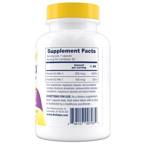Vitamin K2 Mk 4 Mk 7 Bone And Heart Health Supplement Drs Hope