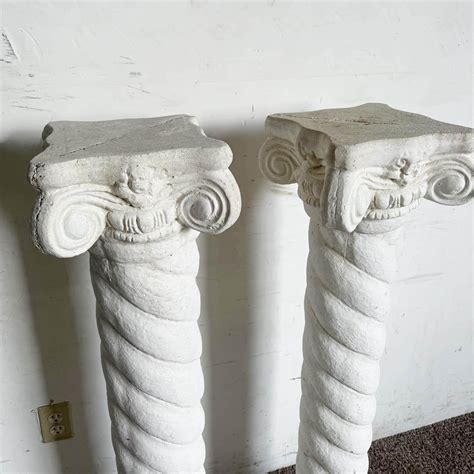 Regency White Plaster Columns Pedestals A Pair For Sale At 1stdibs