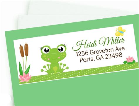 Editable Frog Address Labels Personalized Frog Address Labels Printable Address Labels