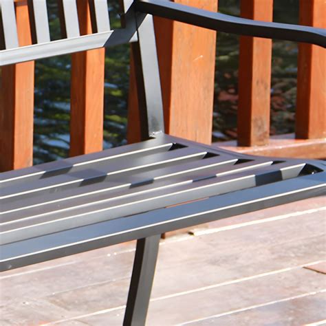 Metal Outdoor Bench Modern Outdoor Garden Backrest Park Bench 512l