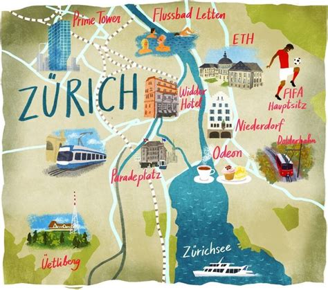 Tourist Map Of Zurich Switzerland 60 Photos