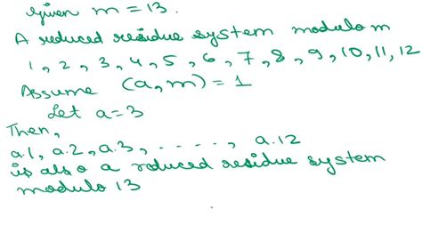 2 If R1r2rn Is A Reduced Residue System Modulo M Where N M