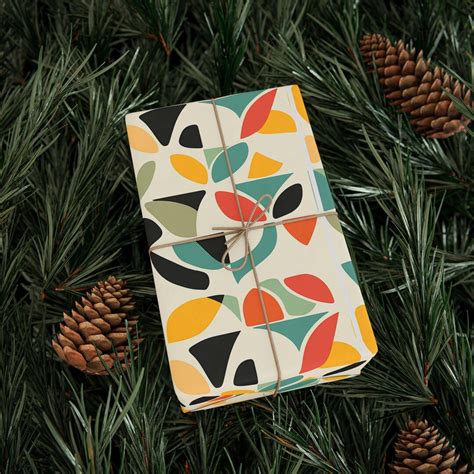 36 Mid Century Modern Wrapping Paper Colorful Eco Friendly T Wrap Etsy