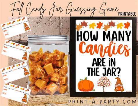Candy Jar Guessing Game Fall How Many Fall Candies In Jar Fall P