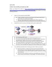 Lab Docx Lab VPN Activity How And Why You Should Use A VPN Please Go Through The