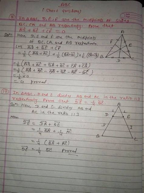 Class 10 Optional Math Vectorall Proofs And Important Questions Class 10 Optional Math Vectorall Proofs And Important Questions