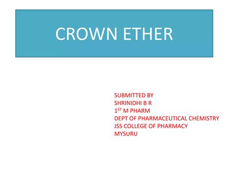 Crown Ethers Ppt Pptx