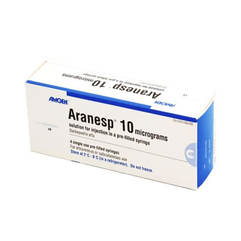 Aranesp 10 Mcg Darbepoetin Alfa 4 Prefilled Syringes
