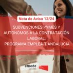 Nota De Aviso 13 24 Subvenciones Pymes Y Autónomos A La Contratación Laboral Programa Emplea T
