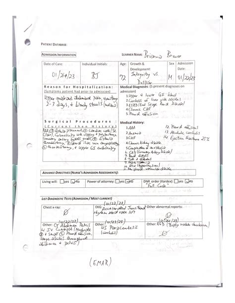 Patient Database Clinical Paperwork Nur 113 Studocu
