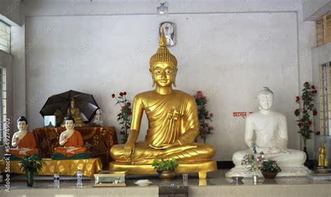 Beautiful Big Golden Buddha Statue In Ramu Buddha Temple Bandarban