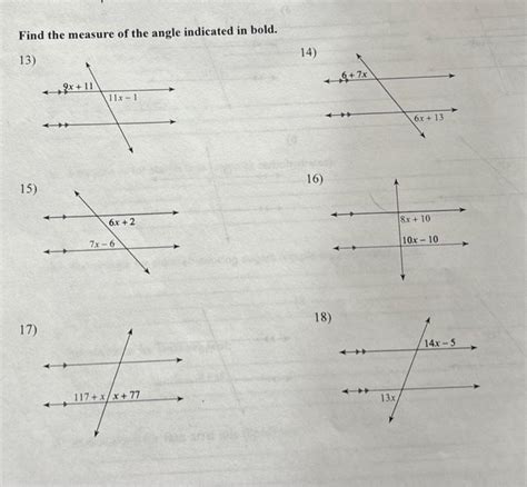 Solved Find The Measure Of The Angle Indicated In Bold 13