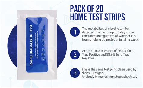 20 X Vape Test Kit Smoking Test Kit Nicotine Test Kit Home Urine