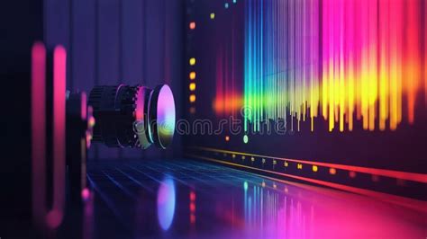 Minimalist 3d Banner With Spectral Analyzer And Light Spectrum Stock Illustration Illustration