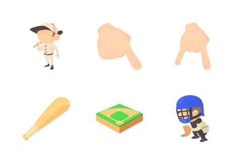 Baseball Items Icons By Ivan Ryabokon Vintage Posters Colorful