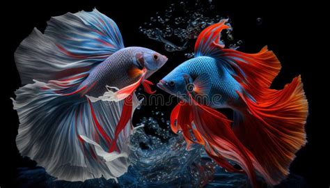 Two Agressive Beta Fish Stock Illustration Illustration Of Beautiful