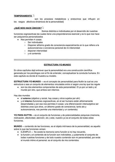 Solution La Estructura De La Personalidad Y Estrucutra Yo Mundo De