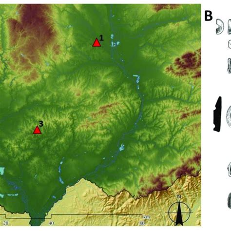 Map Of The Moravian Region With The Locations Of Finds A Photos And