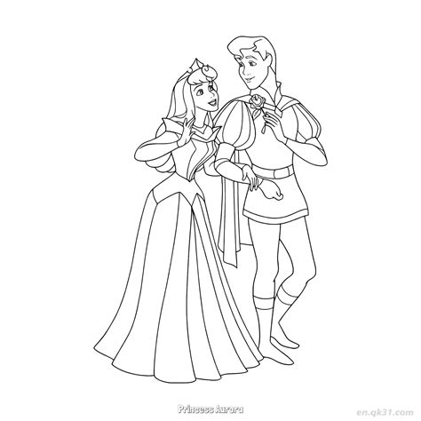 Princess Aurora And Prince Phillip Coloring Page Quickduck