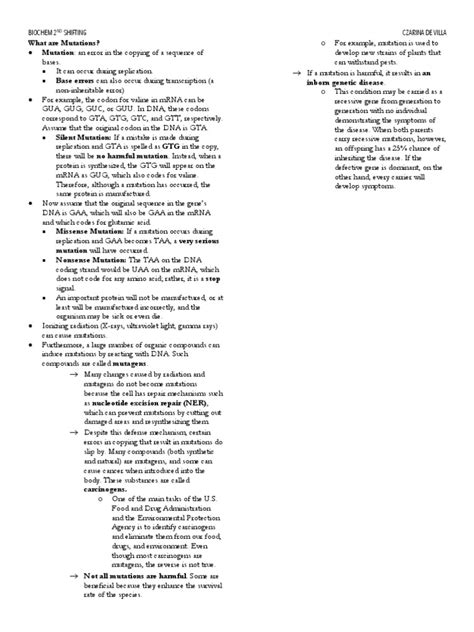 mutation assignment pdf mutagen mutation