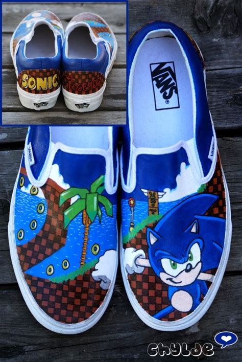Custom Sonic The Hedgehog Vans Slip On Shoes Sonic Shoes Sonic