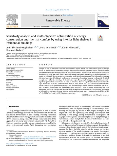 Pdf Sensitivity Analysis And Multi Objective Optimization Of Energy Consumption And Thermal