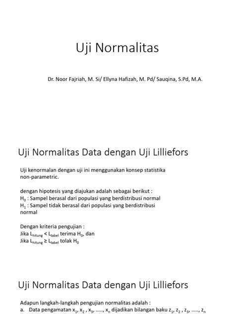 Uji Normalitas Pdf