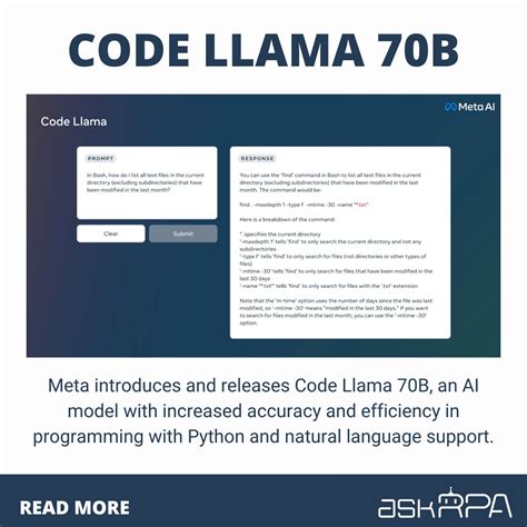 Code Llama 70b Metas New Code Generation Tool Askrpa