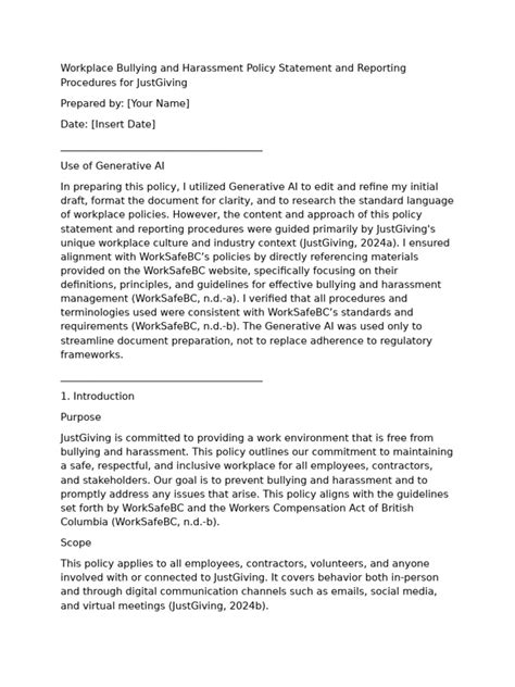 The Procedure Assignment Pdf Harassment Bullying