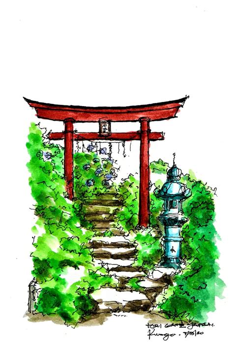 Torii Gate Drawing Easy