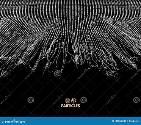 Array With Dynamic Emitted Particles Water Splash Imitation Abstract
