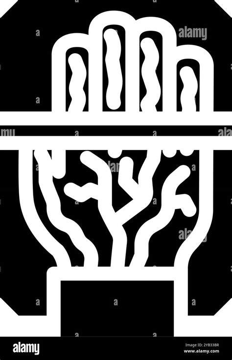 Palm Vein Recognition Glyph Icon Vector Illustration Stock Vector Image And Art Alamy