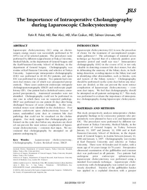 Pdf The Importance Of Intraoperative Cholangiography During Laparoscopic Cholecystectomy