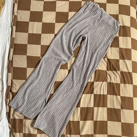 Zara Sheer Textured Flared Slit Pants Super Comfy Depop