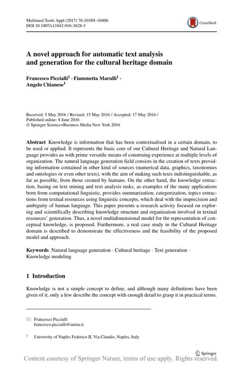 A Novel Approach For Automatic Text Analysis And Generation For The