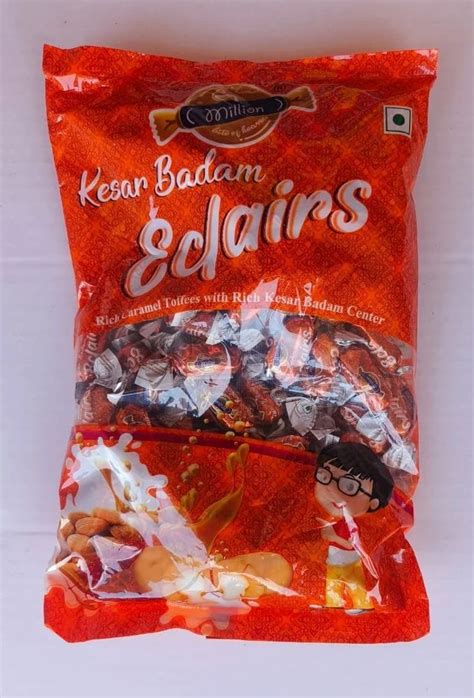 Red Cylindrical Million Kesar Badam Eclairs Toffees Packaging Type Packet Packaging Size