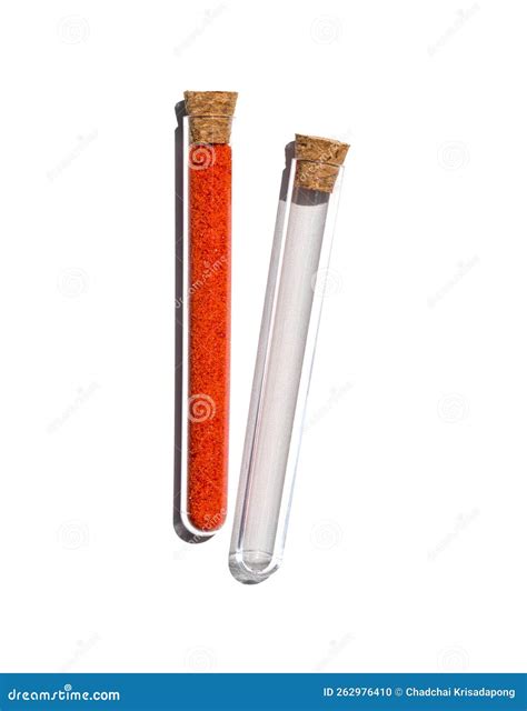 Potassium Ferricyanide In Test Tube With Cork Cap Chemical Ingredient