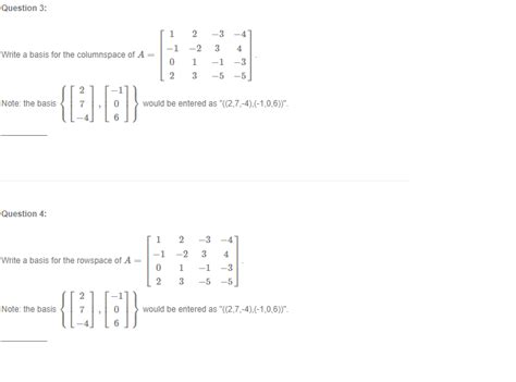 solved question 3 write a basis for the columnspace of a