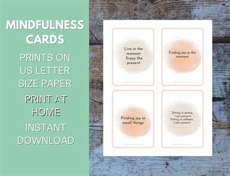 Mindfulness Cards Printable Pdf Printable Mindfulness Cards Mindfulness