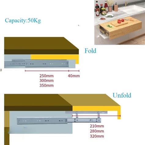 Heavy Pull Out Pop Up Slide Rail Supporting Bracket For Furniture Table