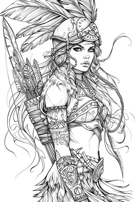 Female Warrior Coloring Pages 2025