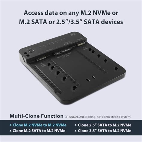 Vantec Multi Function M NVMe SATA Storage Adapter With Clone Function