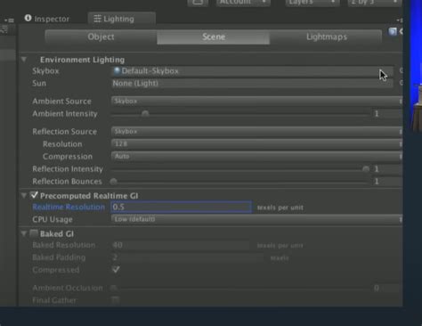 TanksBakedGIの項目がグレーアウトしている Unity Forum Tech Stadium Forum