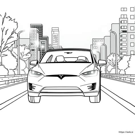 Tesla Model X Coloring Pages